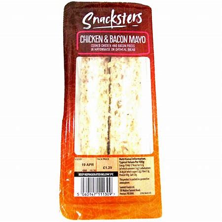 Snacksters Chicken & Bacon Mayo Sandwich – A. B. Snell & Son